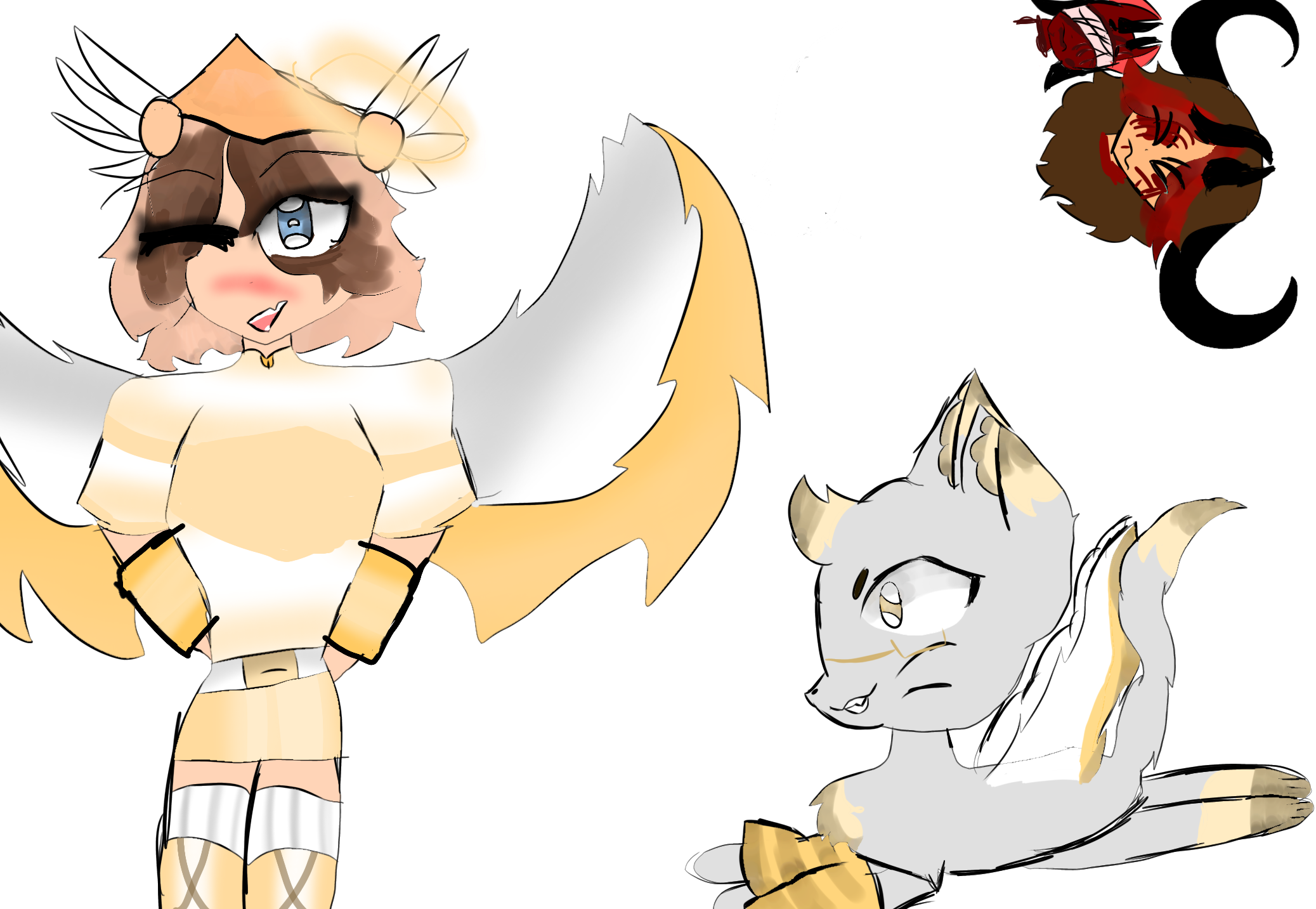 Lil angel and pet~ (BLOOD IN THE BG) - ibisPaint