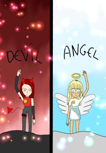 devil vs angel 😇👹 - ibisPaint