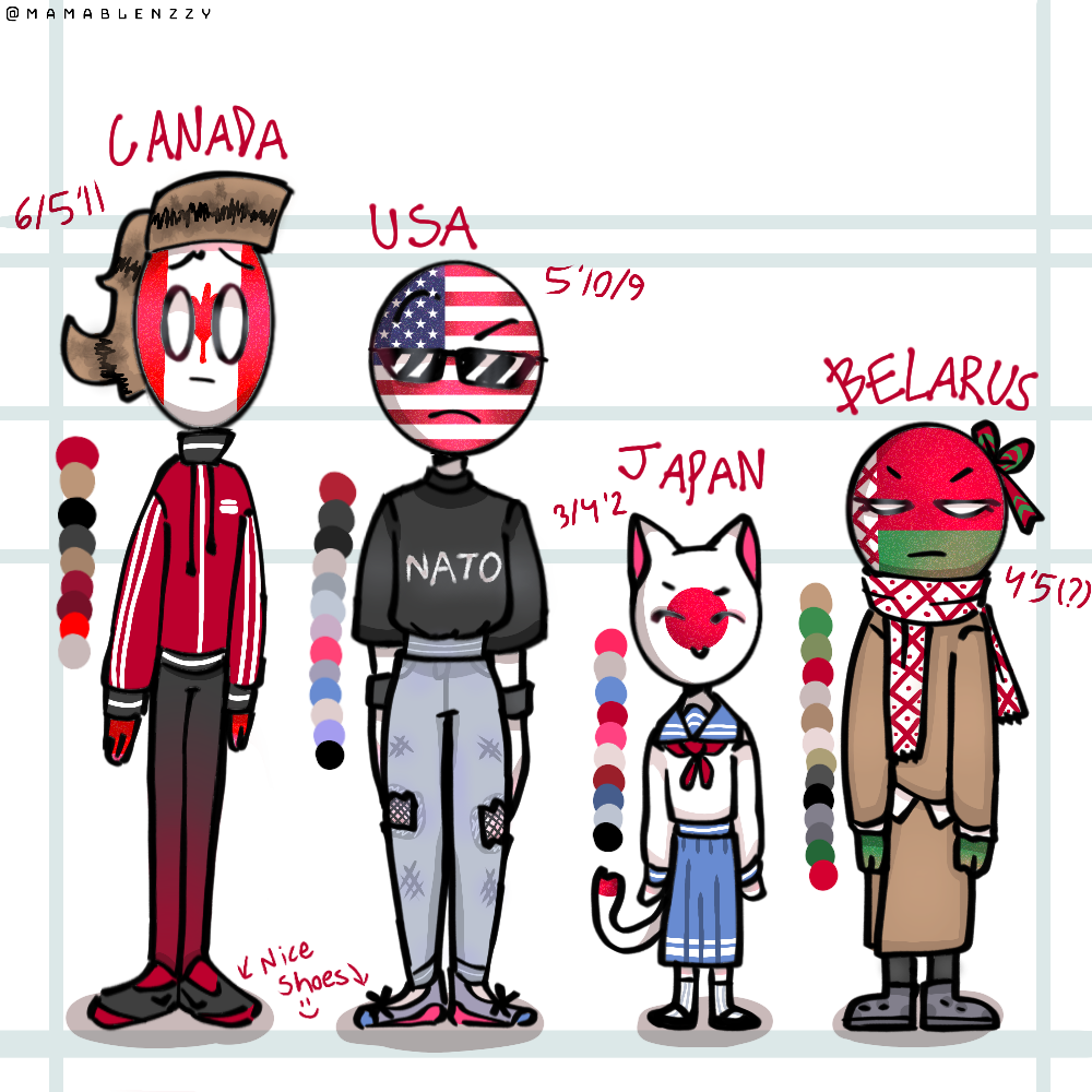Countryhumans Height Chart - ibisPaint