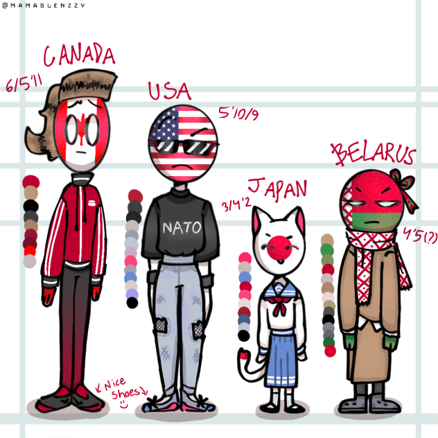 Countryhumans Height Chart - ibisPaint
