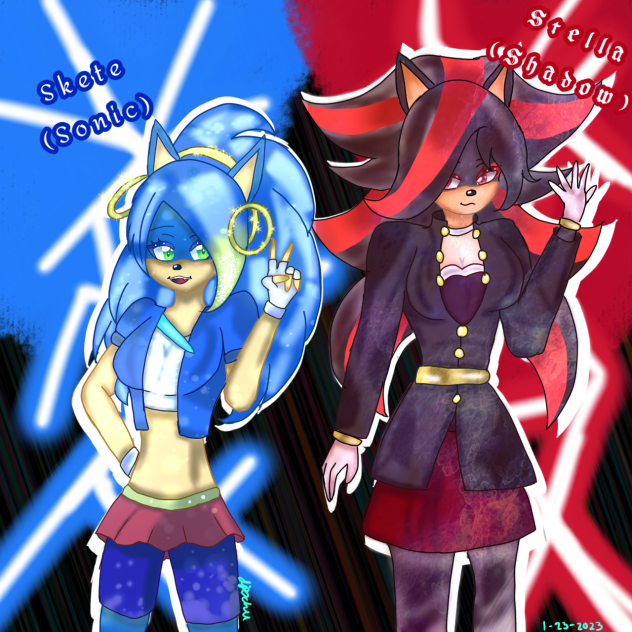 Female Sonic and Shadow AU - ibisPaint