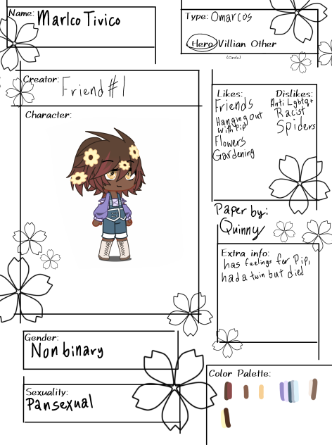 My friends character sheet - ibisPaint