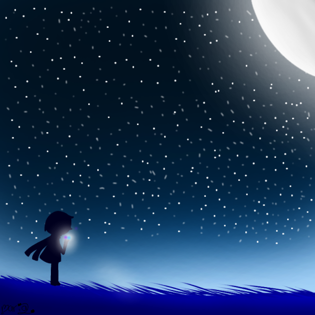 una bella noche estrellada - ibisPaint