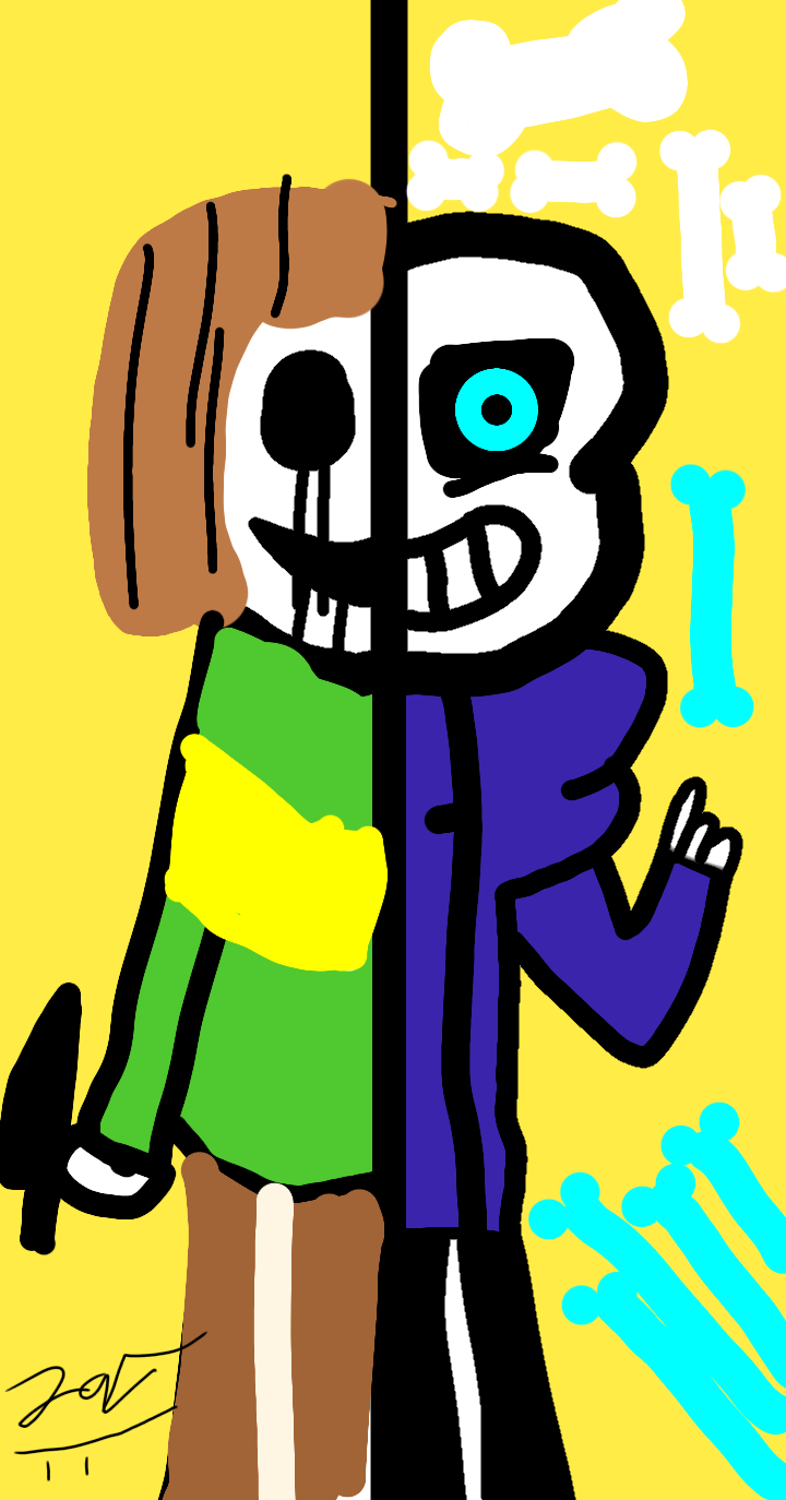 sans vs chara - ibisPaint