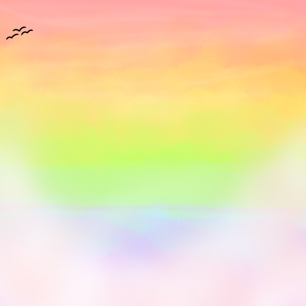 foggy ocean and rainbow sky - ibisPaint
