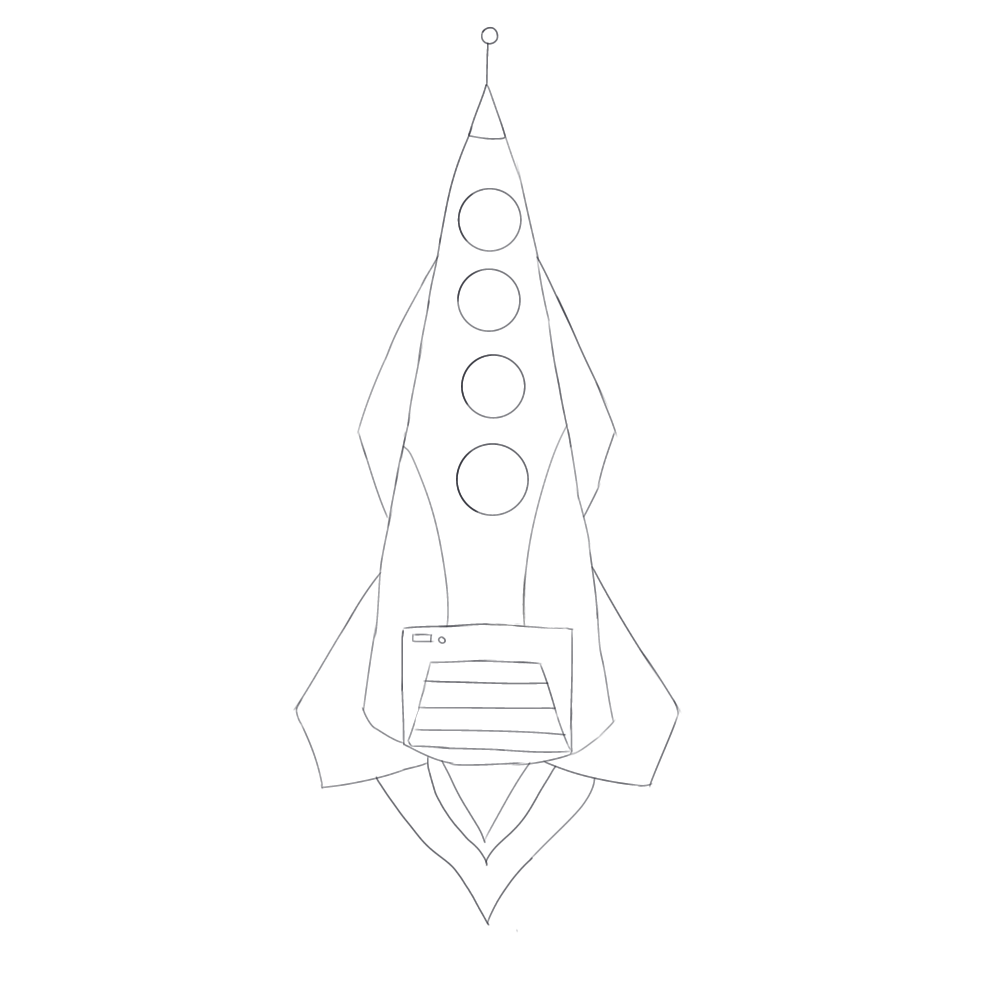 Rocket lineart - ibisPaint