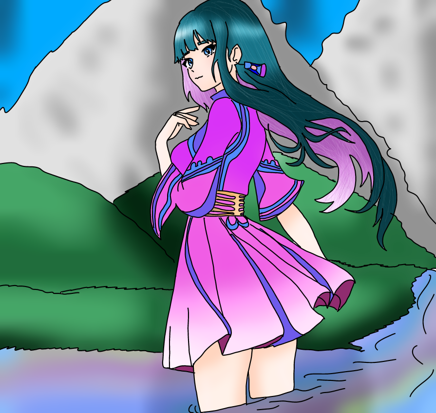 Girl in a magical water - ibisPaint