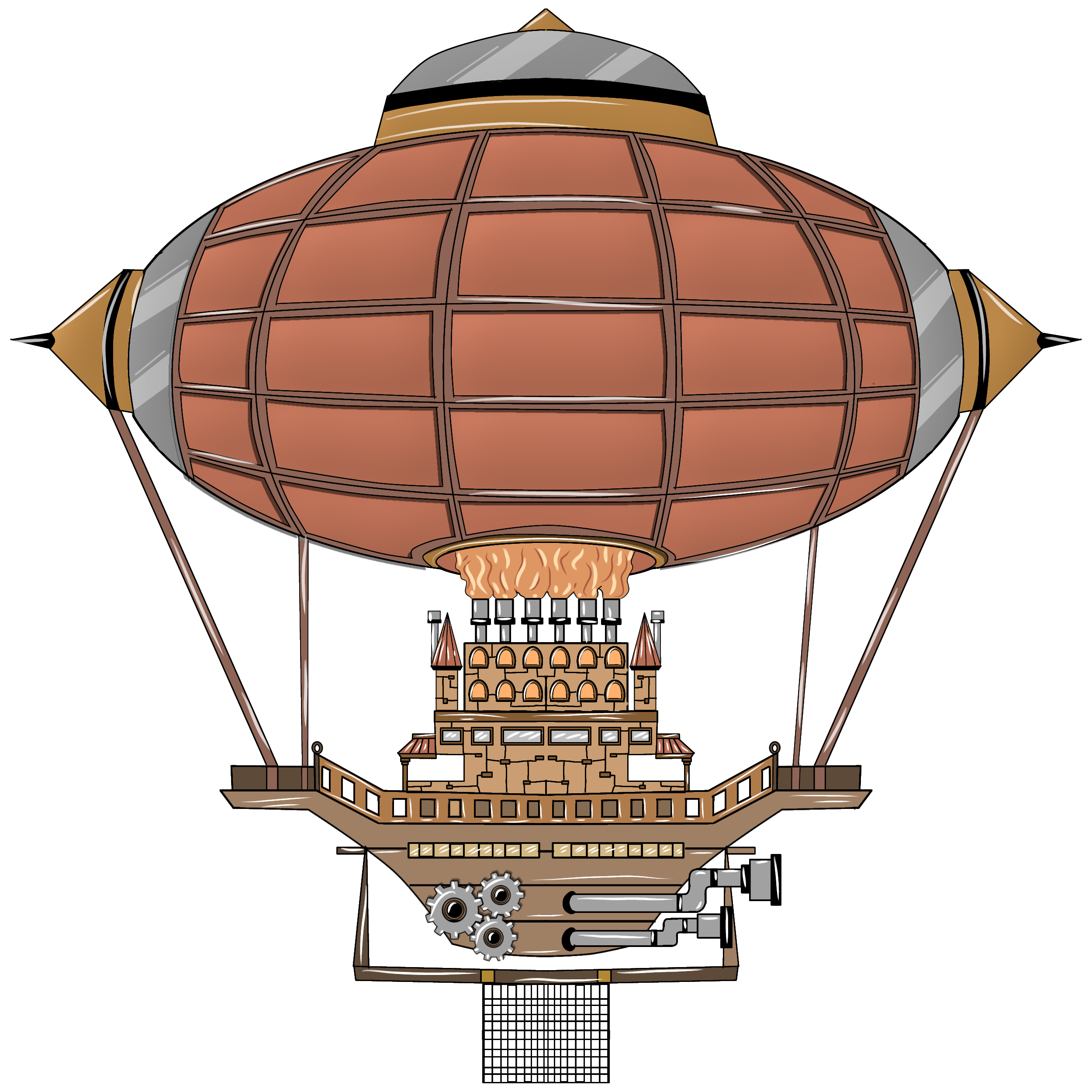 steampunk airship - ibisPaint