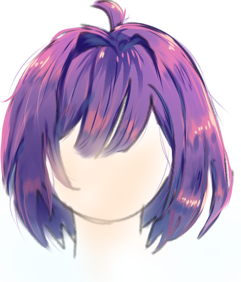 cabello corto morado - ibisPaint
