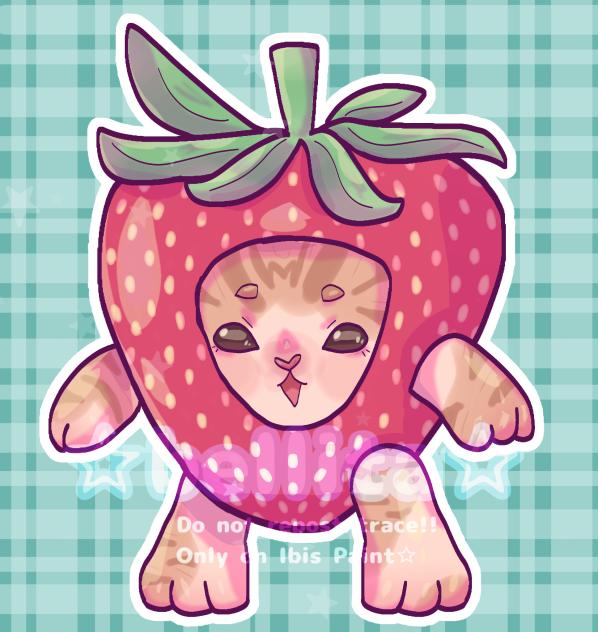 Silly strawberry gato! - ibisPaint