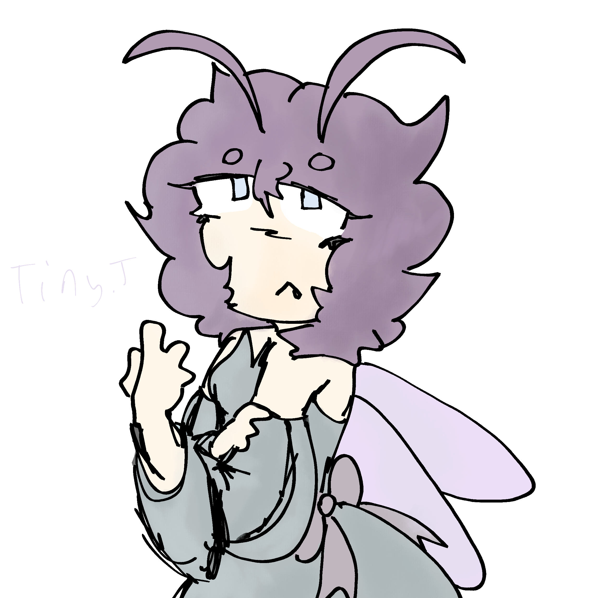 random colorful moth girl I made - ibisPaint