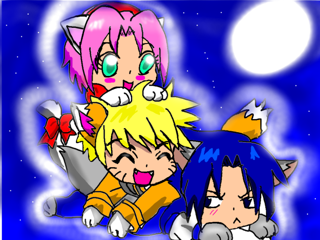 Chibi Naruto, Sakura, and Sauske - ibisPaint