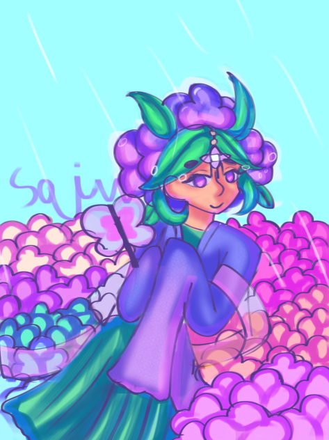 A field of hydrangeas - ibisPaint