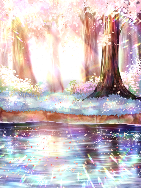 river in spring - ibisPaint