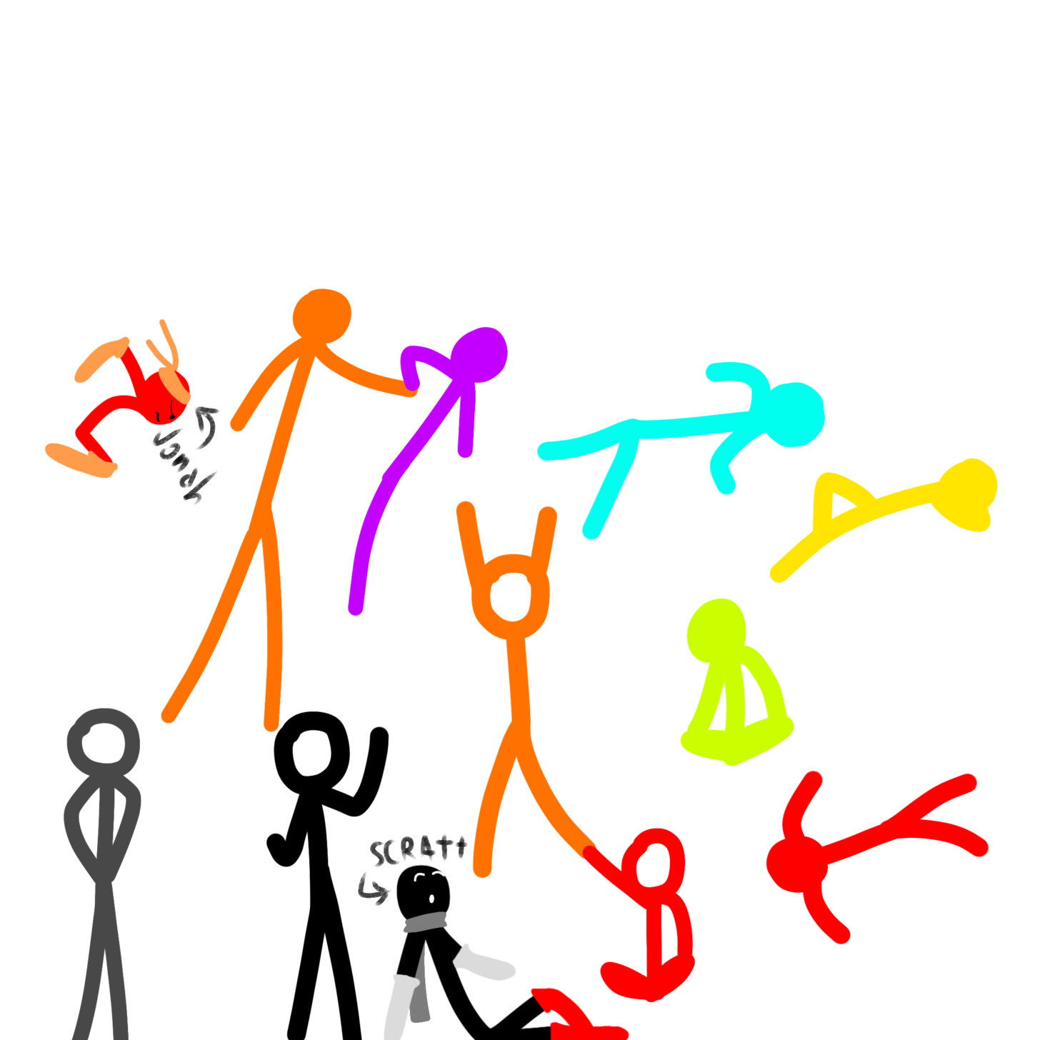 every stickman & scratt and Jonah - ibisPaint