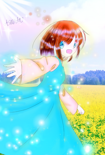 girl with flowers🌼 (with FX) - ibisPaint