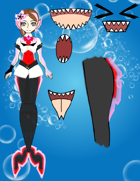 My VTuber Avatar Idea - Piranha Mermaid - ibisPaint
