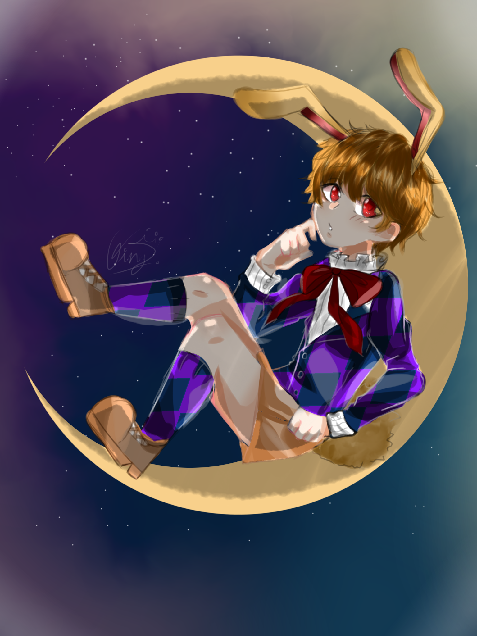 Rabbit on the moon - ibisPaint