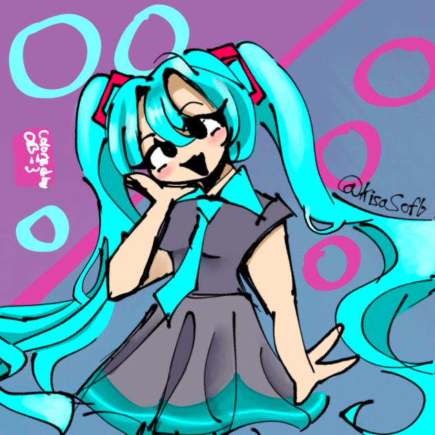 Miku coloring page - ibisPaint