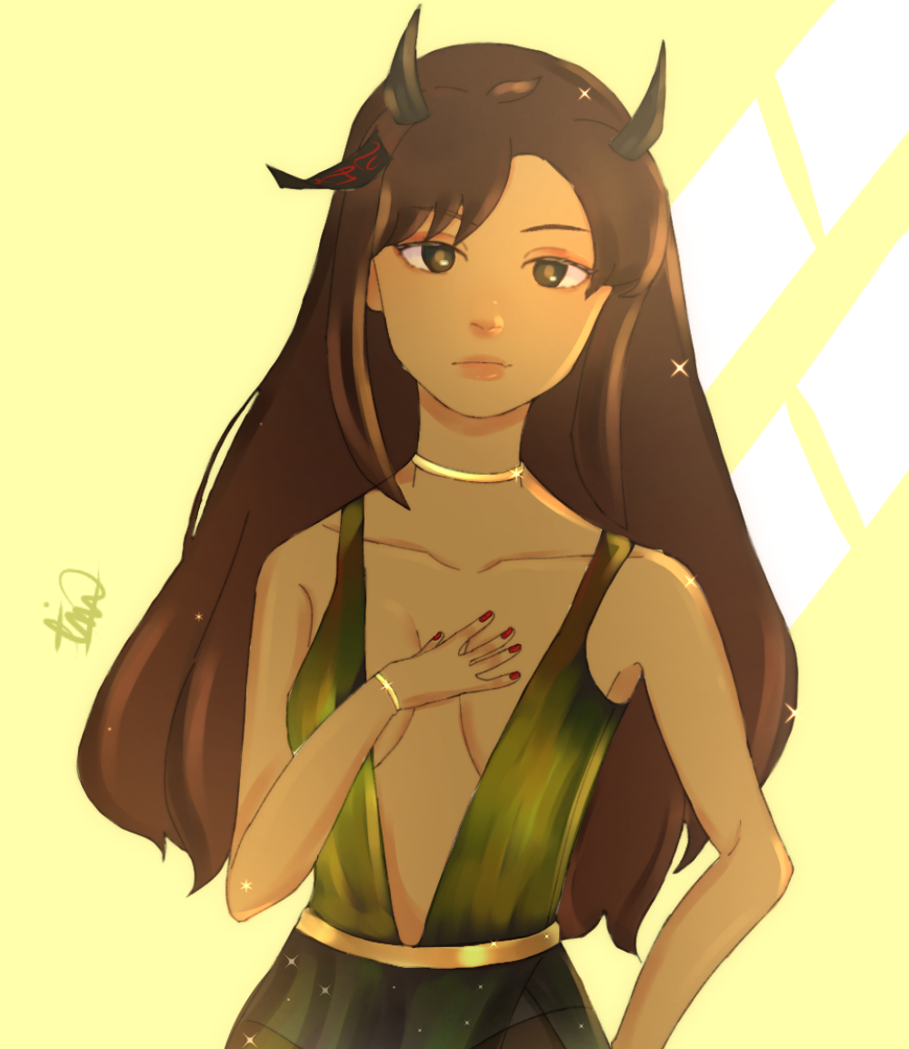 Alexa (Nesrin) in a smexy outfit 🖤💚🥴 - ibisPaint