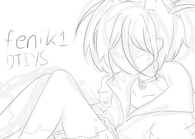 Linearttt fenik dtiys - ibisPaint