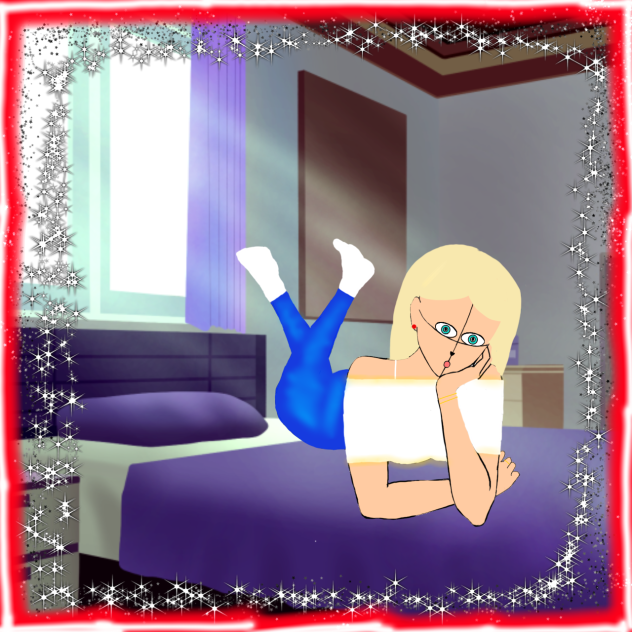 Laying on the bed - ibisPaint