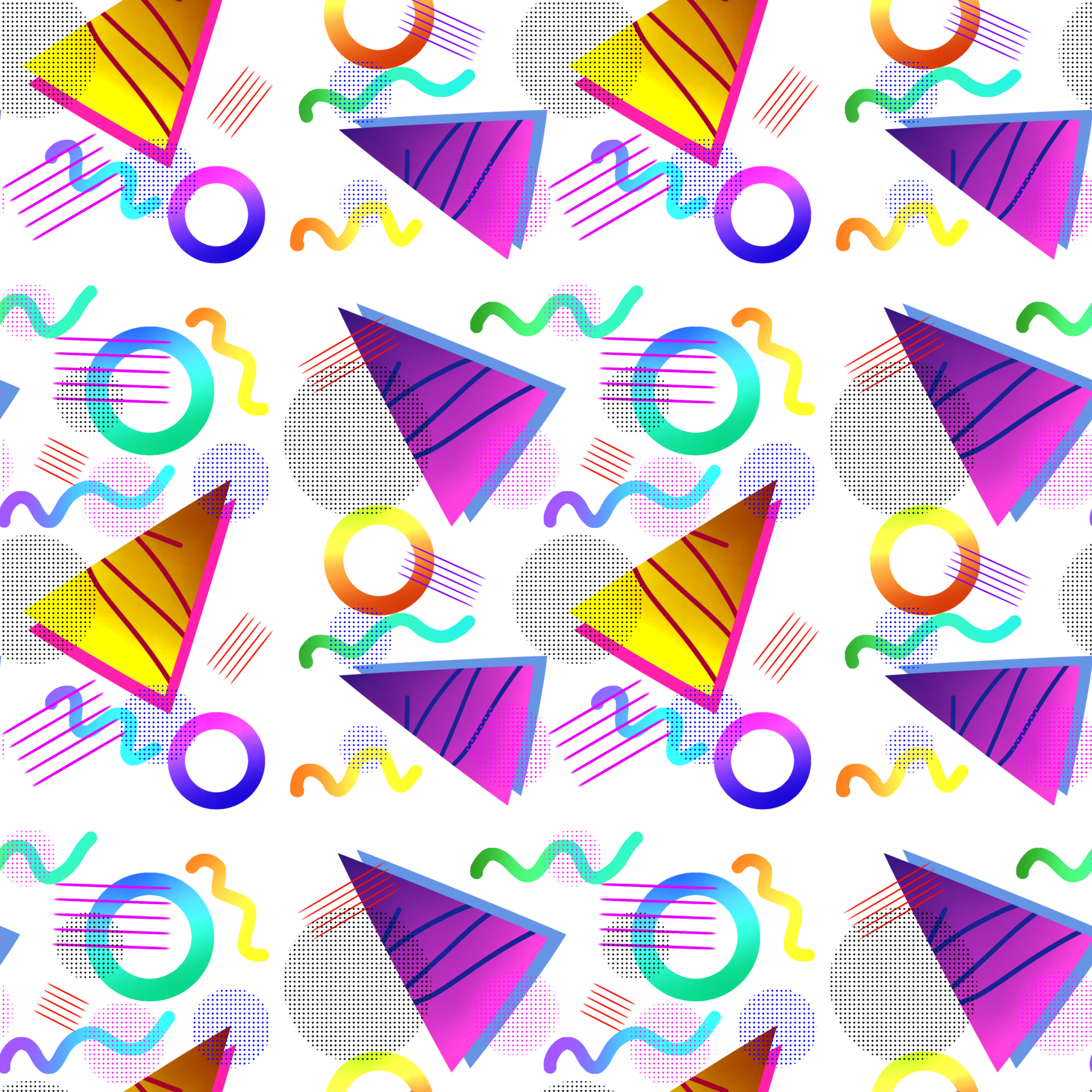 Retro pop pattern 4 transparent - ibisPaint