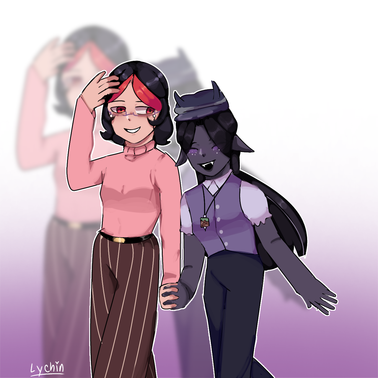 girls holding hands(Dremoscape-OC univ) - ibisPaint