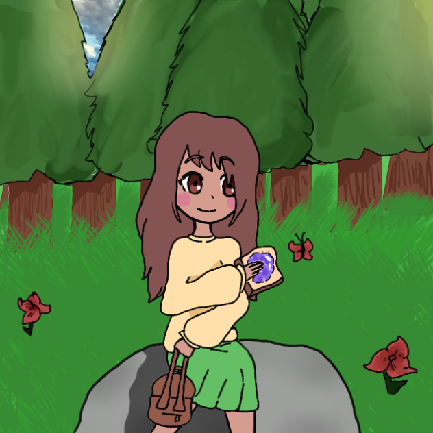 Girl Eating Jelly Toast 🍞 - ibisPaint