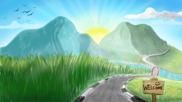 Mountain road (color) - ibisPaint