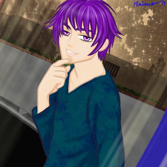 Purple Hair Doodle - ibisPaint