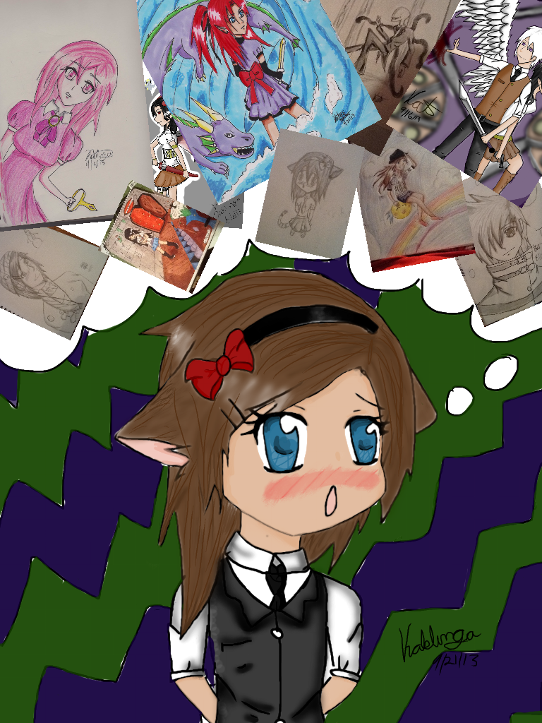 drawing a chibi thinking - ibisPaint