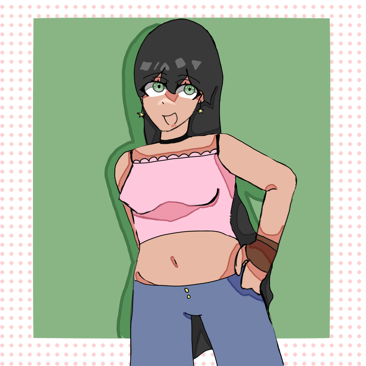 Coolo drawing ⭐️🎀 my new oc named jade! - ibisPaint