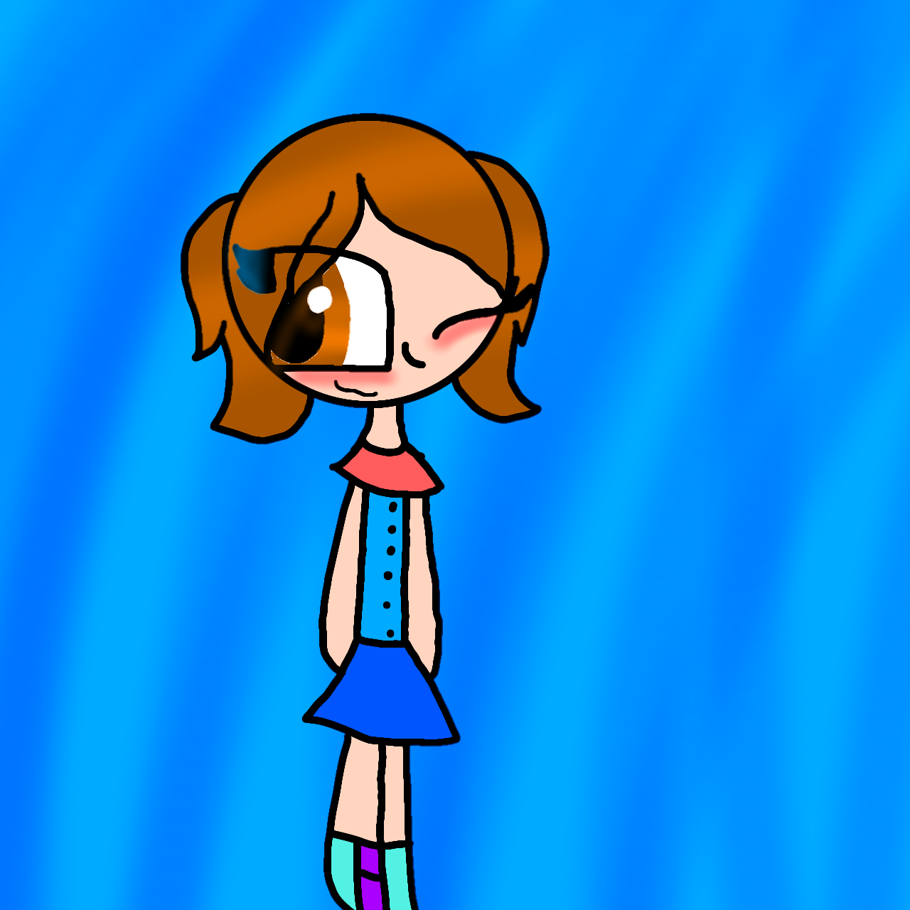 Me in a blue background - ibisPaint