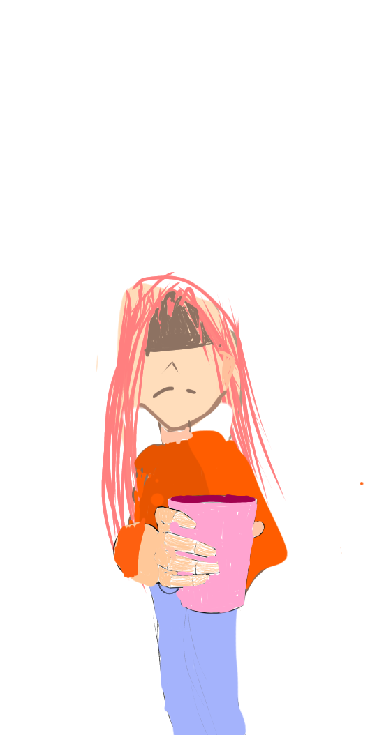 girl holding a cup - ibisPaint