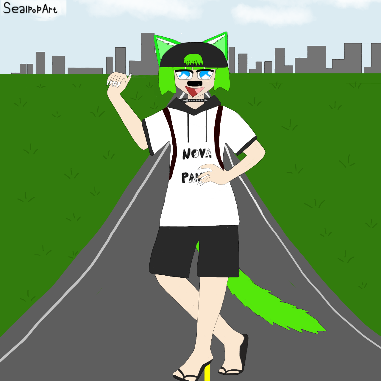 Raven Waving At His Friend Regina - ibisPaint