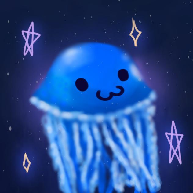 silly blue jellyfish - ibisPaint
