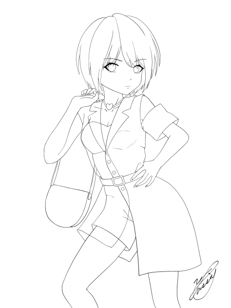 Asymmetrical Jacket（線画） - ibisPaint