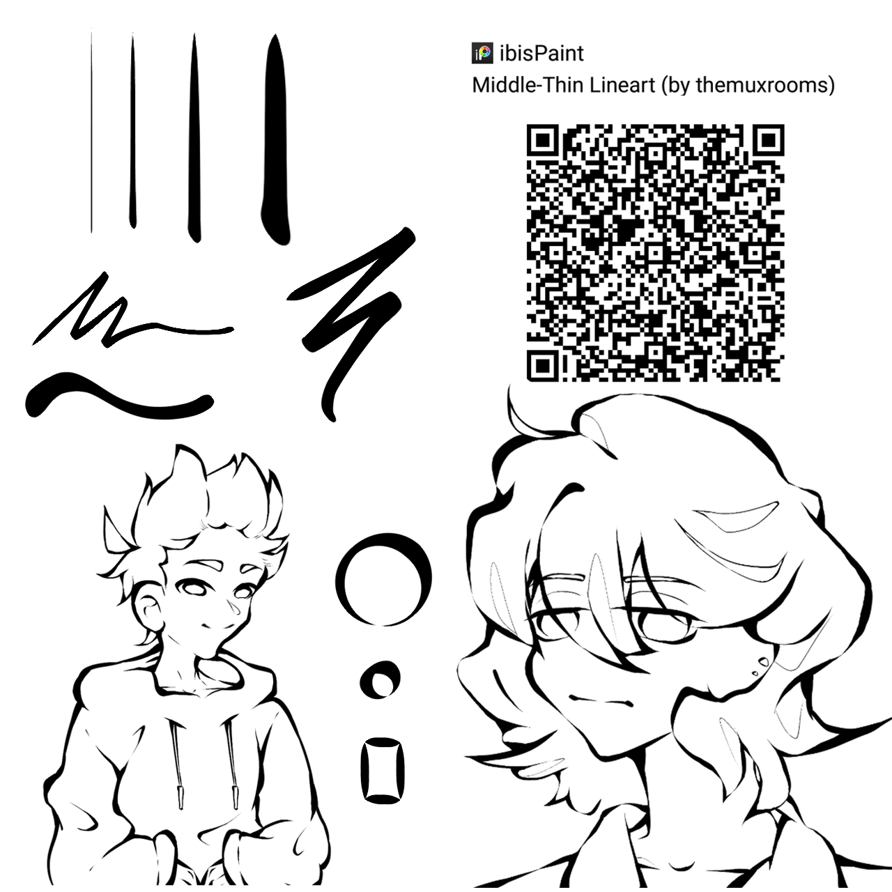 Middle-Thin Lineart Brush - ibisPaint