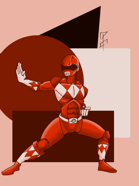 huevember day 8 red ranger - ibisPaint