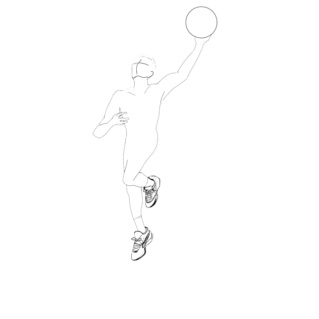 Tracing Sketch, basketball male model - ibisPaint