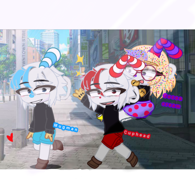 Cuphead, mugman, and cocoa cream - ibisPaint