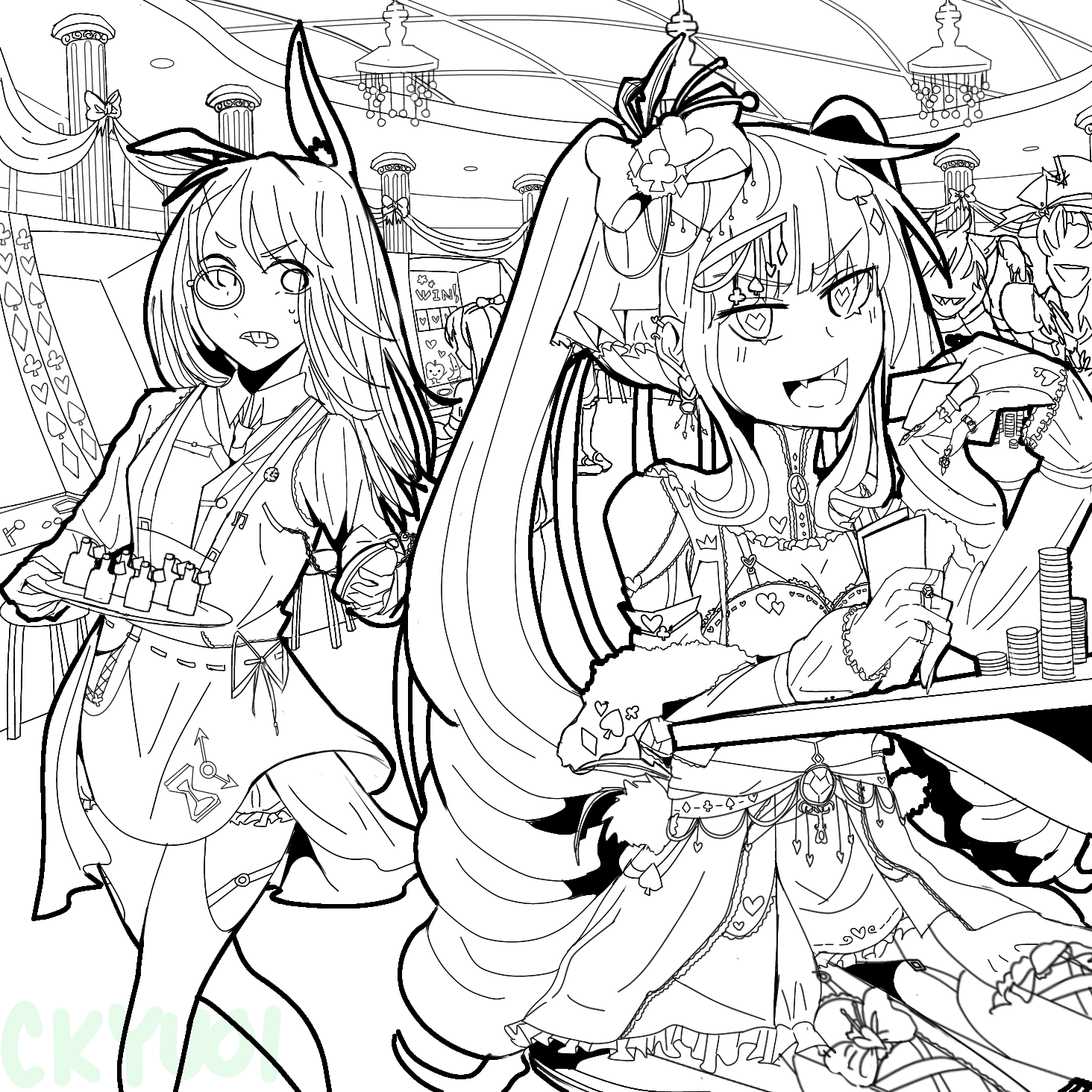 Red Queen Line Art - ibisPaint