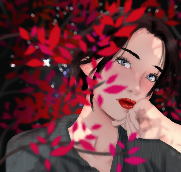 Red Forest @ Night - ibisPaint