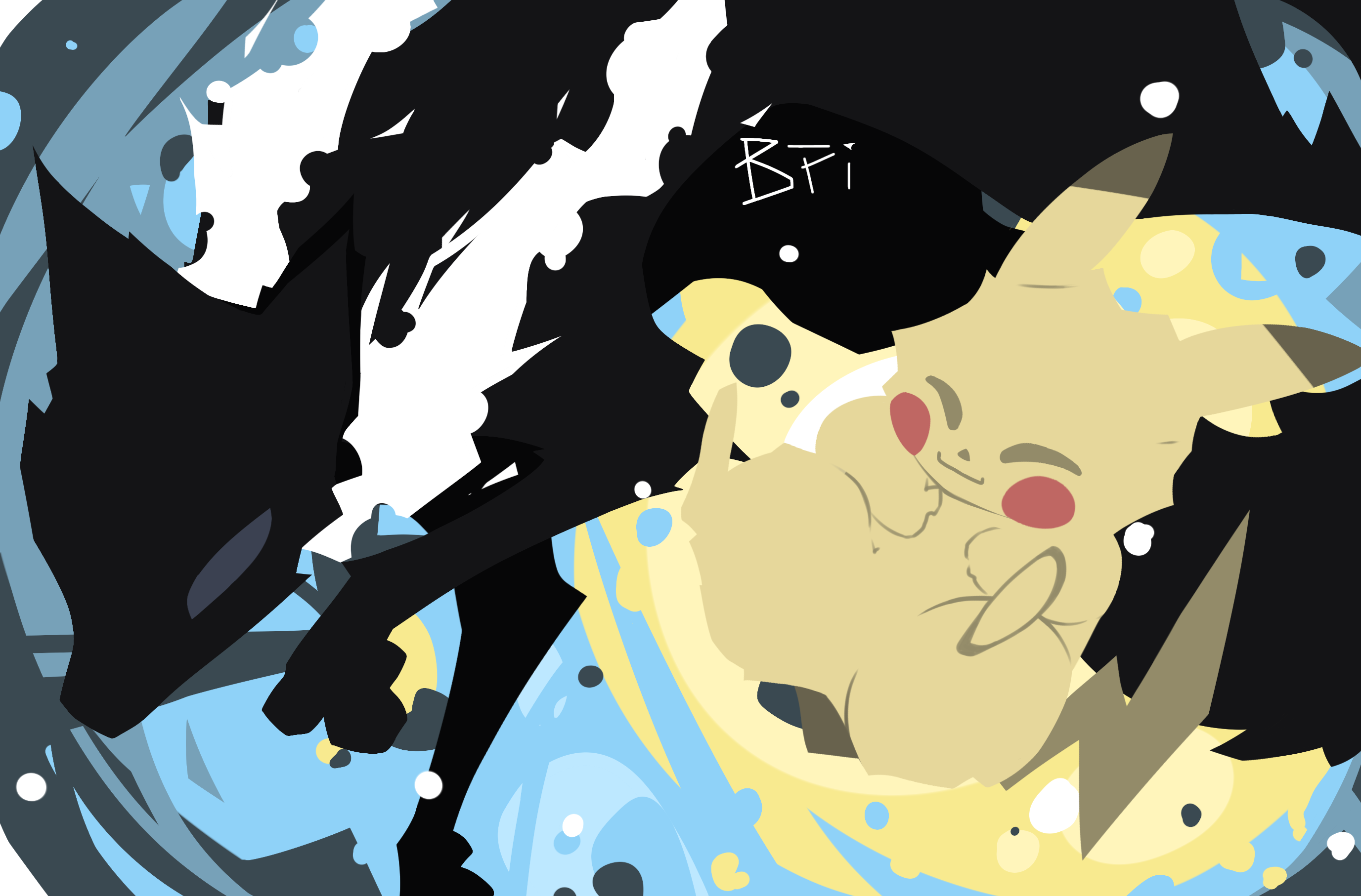 Shadeon and Pikachu - ibisPaint