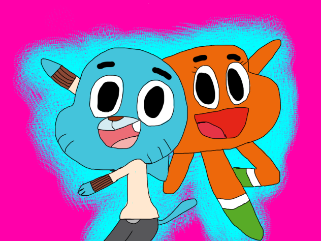 Gumball and Darwin - speed art - ibisPaint