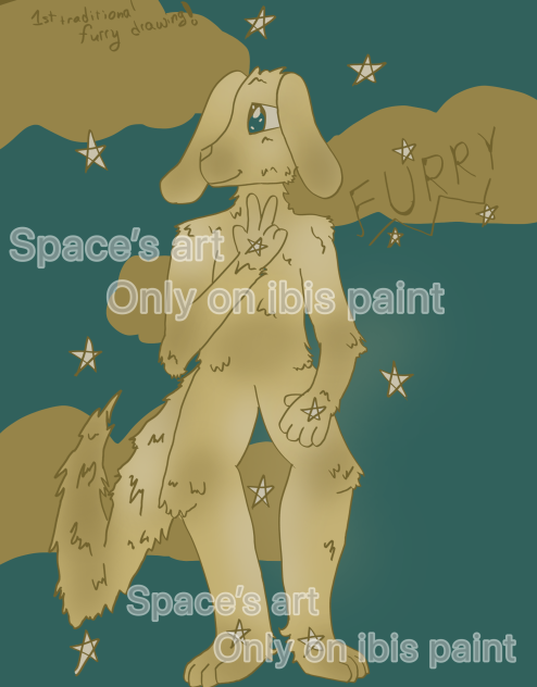 1st every furry drawing !! - ibisPaint