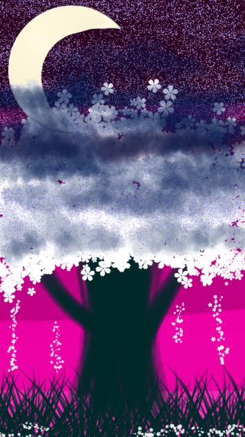 Pink nighted willow tree - ibisPaint