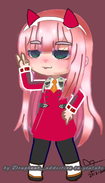 zero two gacha club edit - ibisPaint