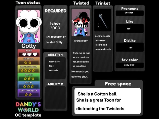 Cotty. Cotton Ball, Dandy’s World OC. - ibisPaint